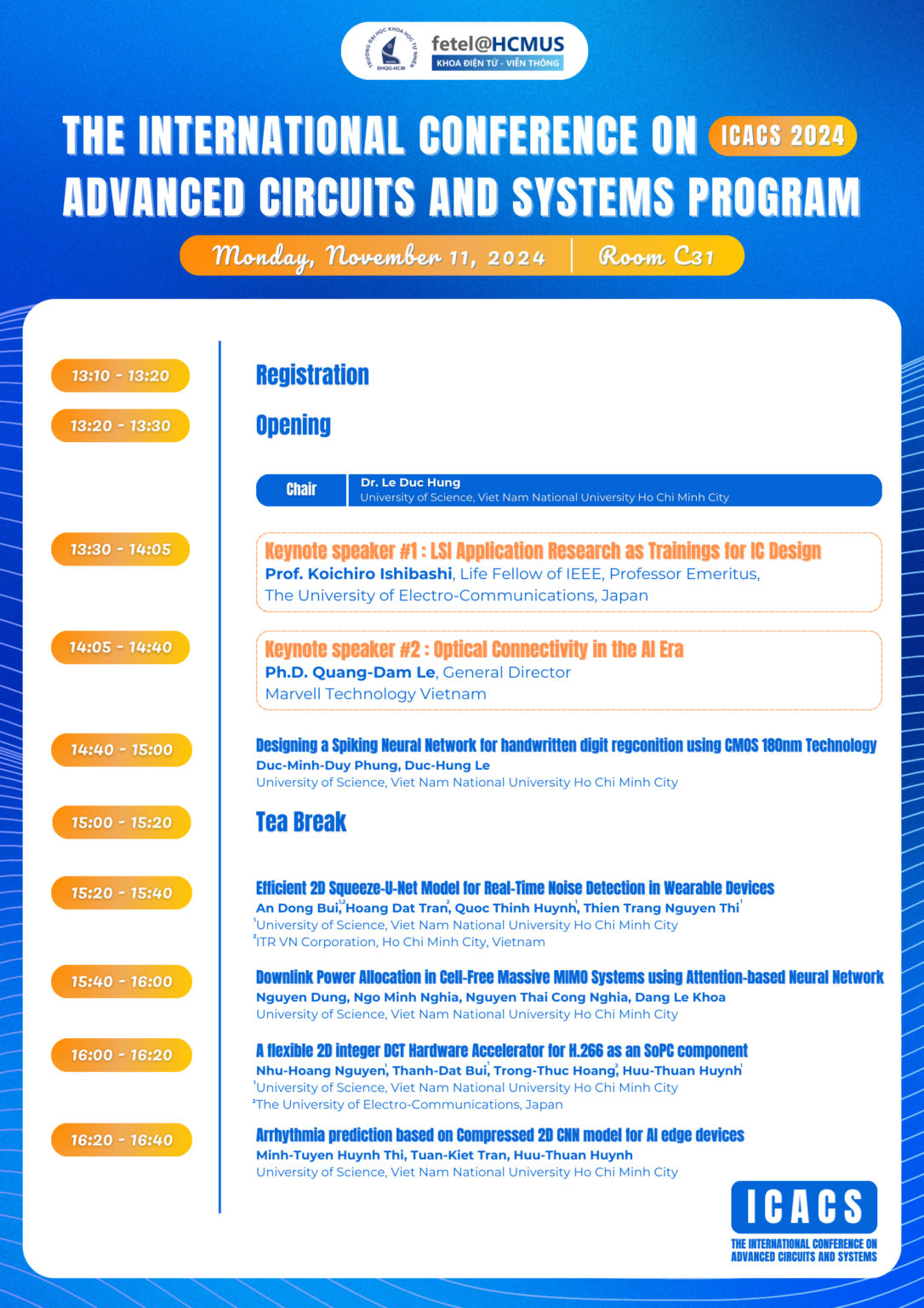 Tổng hợp thông tin chương trình Hội nghị Khoa học Trường, Hội nghị quốc tế và Hội thảo chuyên đề ...
